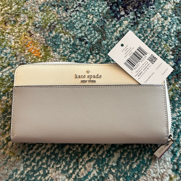 kate spade | Bags | Kate Spade Saffiano Leather Madison Wallet Platinum ...